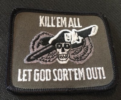 Patch, Kill’Em All Let God Sort’Em Out!, Skull With Parawings & Beret | eBay