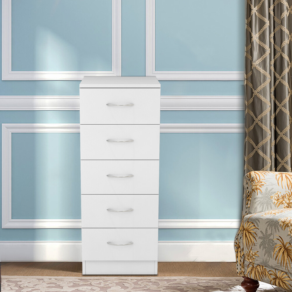Chest of 5 Drawer Bedroom Furniture Bedside Table Storage Tall Cabinet ...