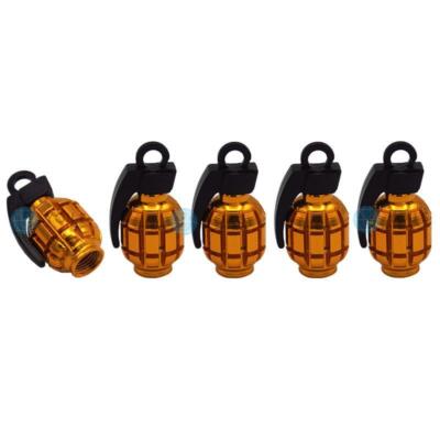 5 X You.S Aluminum Grenade Gold Valve Caps Cover for Car Motorcycle ...