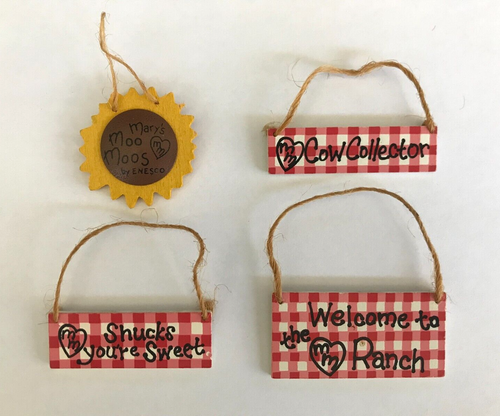 Mary's Moo Moos Mini Accessories: Sunflower, Red & White Gingham Signs ...