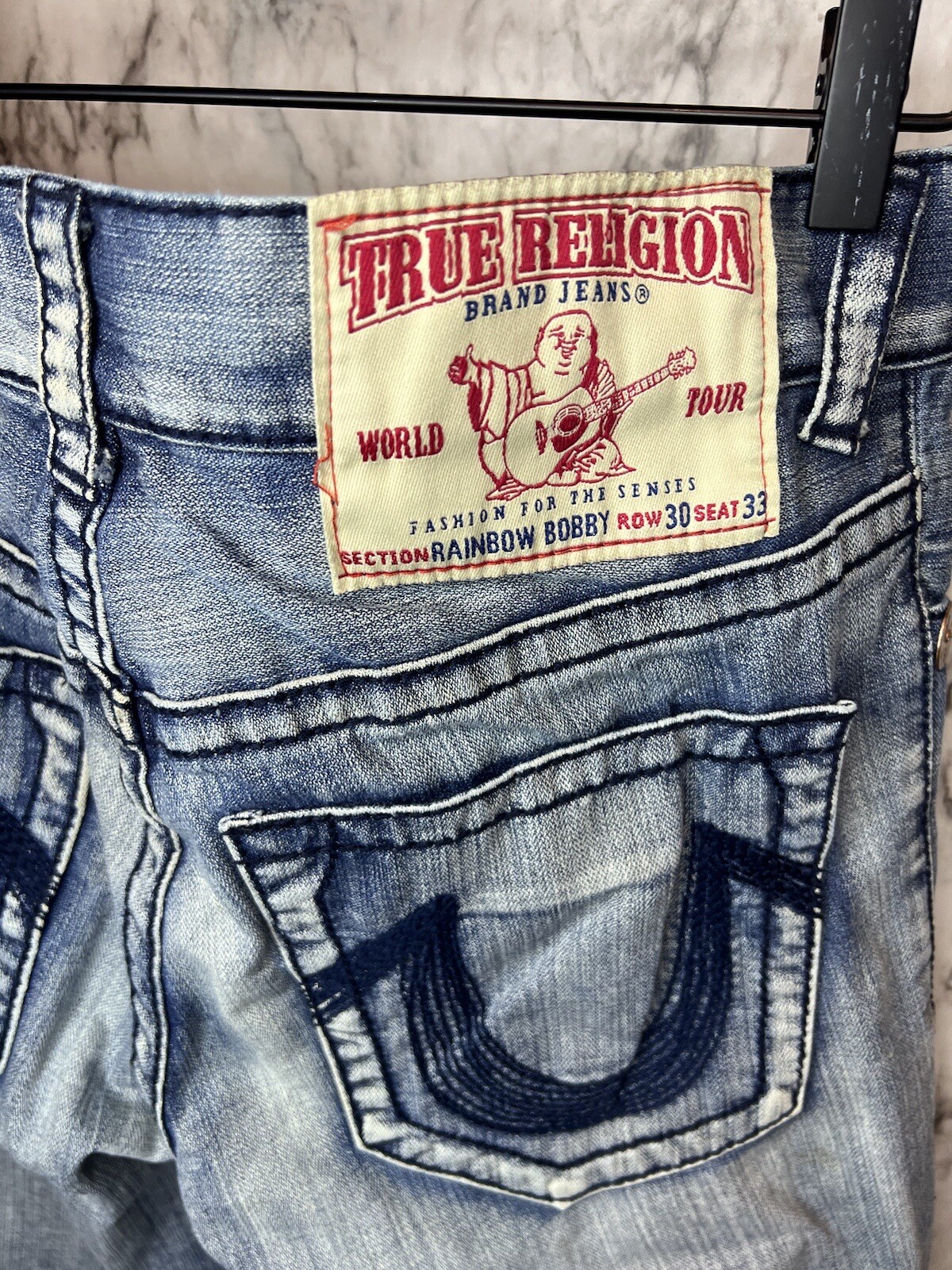 TRUE RELIGION Rainbow Bobby Jeans Blue Denim Regular … - Gem