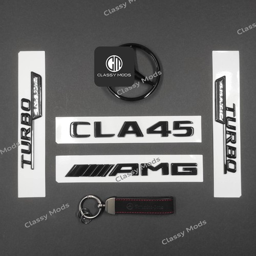 CLA45 AMG C117 Emblem Badge Combo SET Gloss Black | eBay