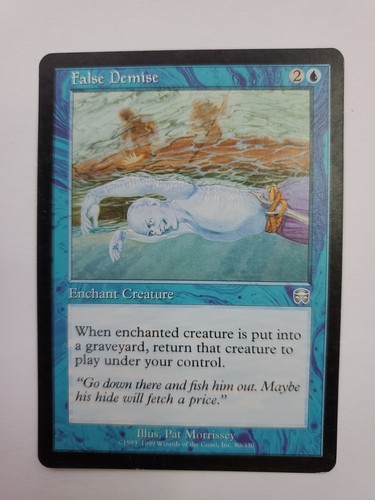 MTG Magic The Gathering Card False Demise Enchant Creature Blue ...