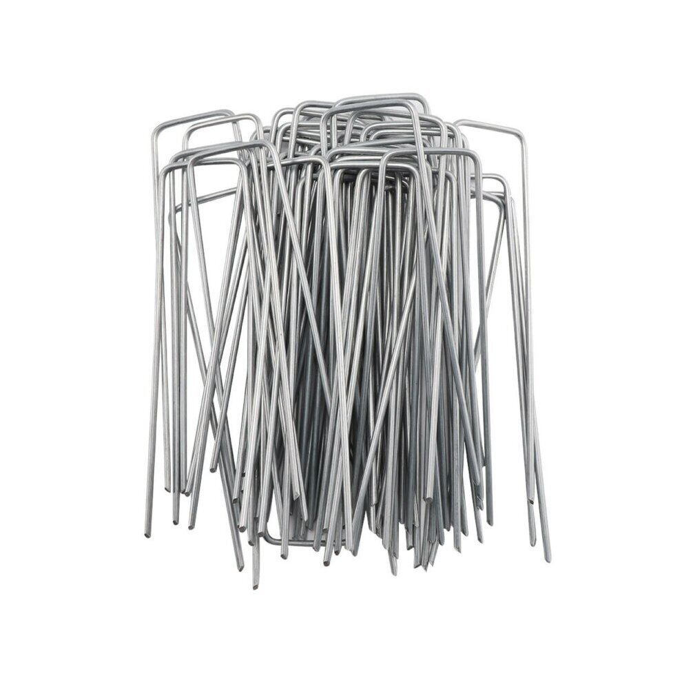 Galvanised U Pins Artificial Grass Mesh Turf Ground Pegs Staples Garden ...