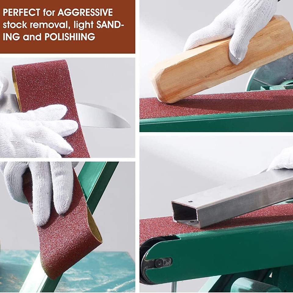 20PCS Belt Sander Sandpaper 3x21 Sanding Belts 40 60 80 120 150 240 400 ...