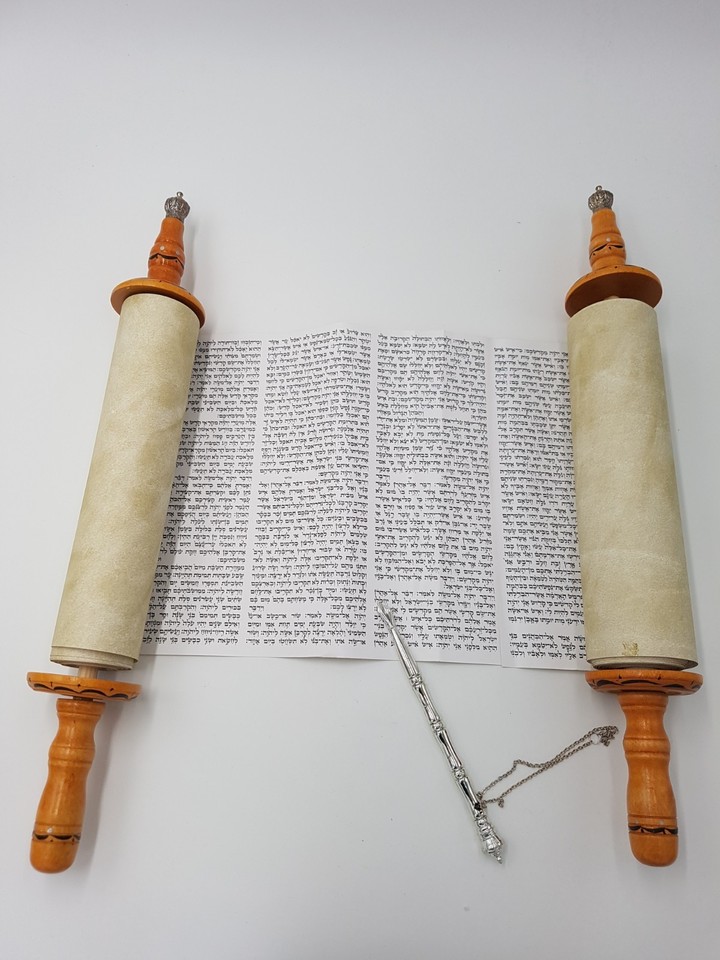 Big Sefer Torah Scroll Book Hebrew Bible + Yad Tora Pointer israel 47cm ...