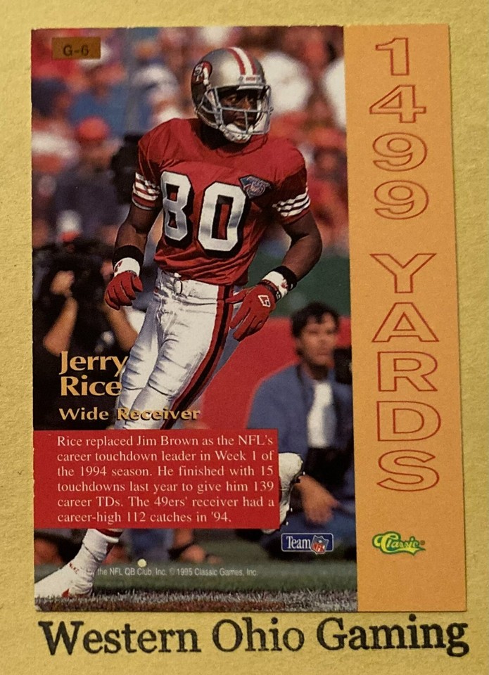 1995 Classic Pro Line Jerry Rice #G-6 Grand Gainers | eBay