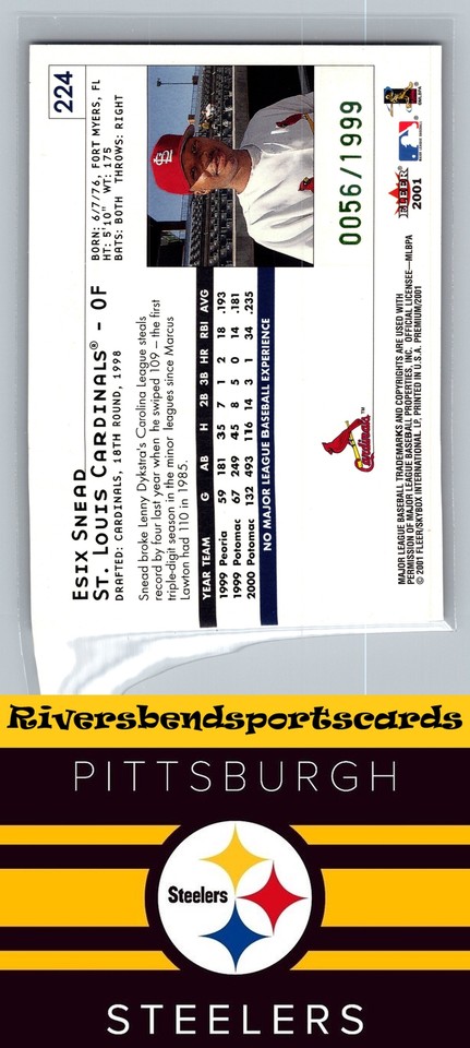 2001 Fleer Premium #224 Esix Snead #/1999 | eBay