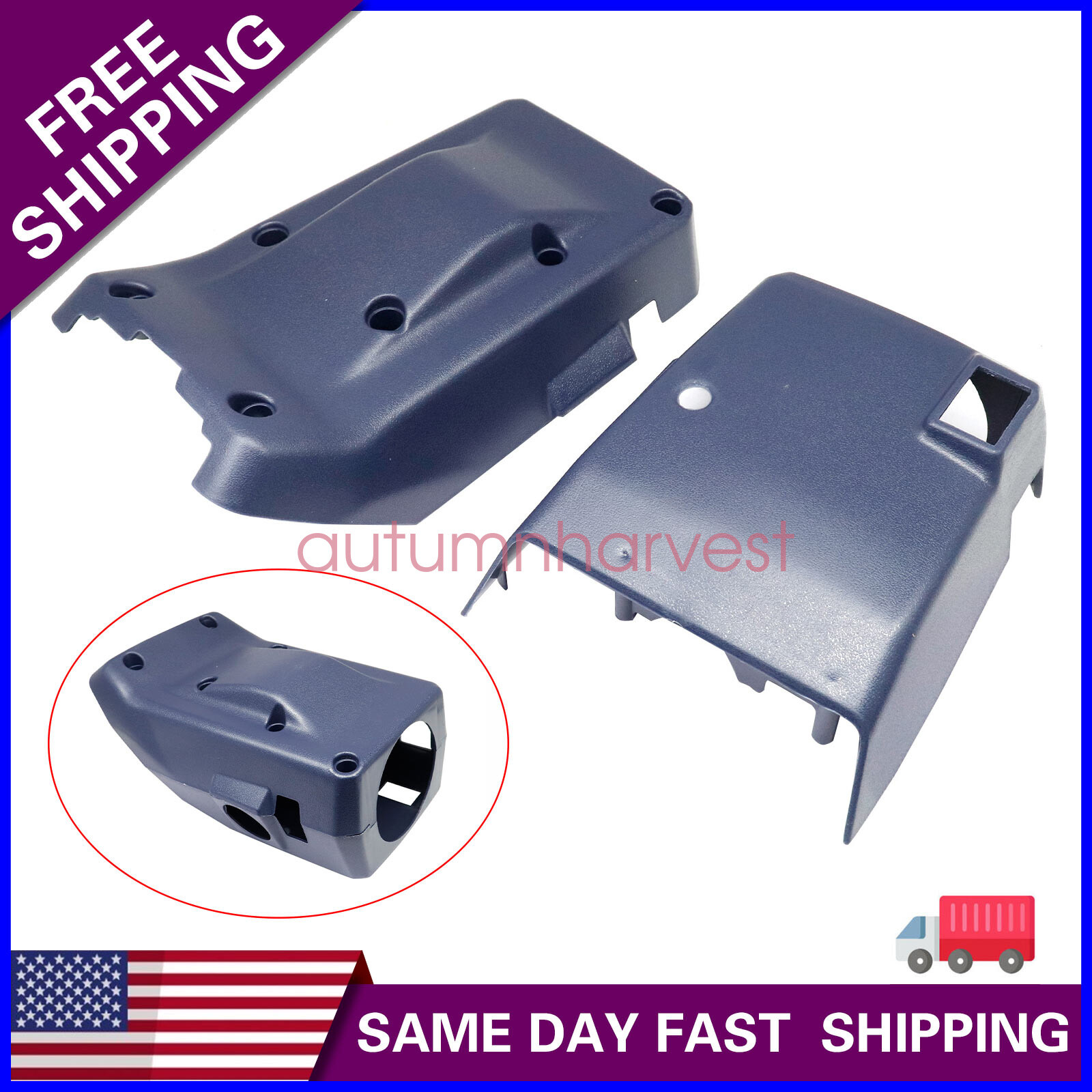 For Toyota Pickup 4Runner Hilux 86-88 Steering Column Cover Blue Set No ...