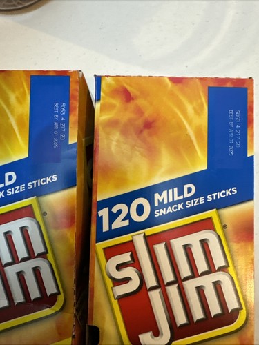 2 BOXES SLIM JIM MILD .28OZ 240 PIECES BRAND NEW DATED APRIL 2025 NO ...