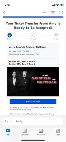 Jerry Seinfeld And Jim Gaffigan Tour - Nationwide Arena 3/21 - Columbus ...