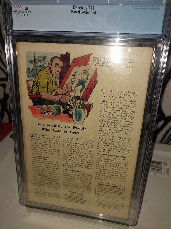 Daredevil #1 CGC .5 Off-White Pages 1964 First Appearance Daredevil ...