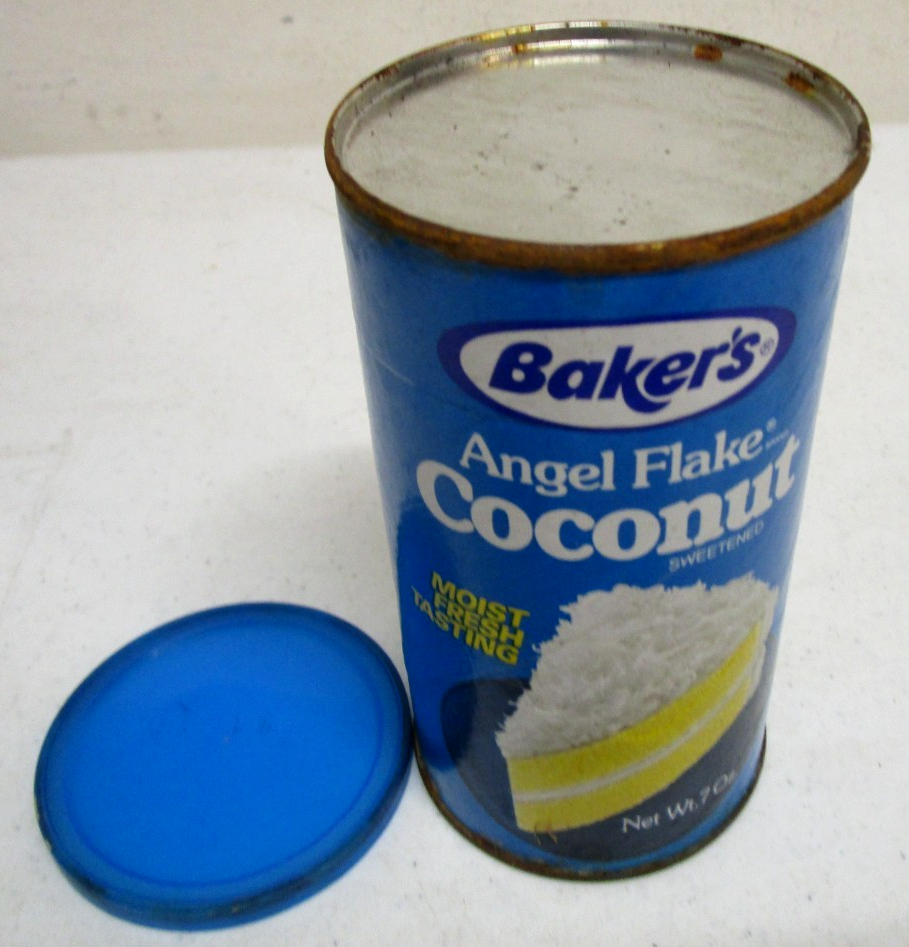 VTG 1970s NOS GENERAL FOODS BAKER'S ANGEL FLAKE COCONUT CAN GROCERY ...