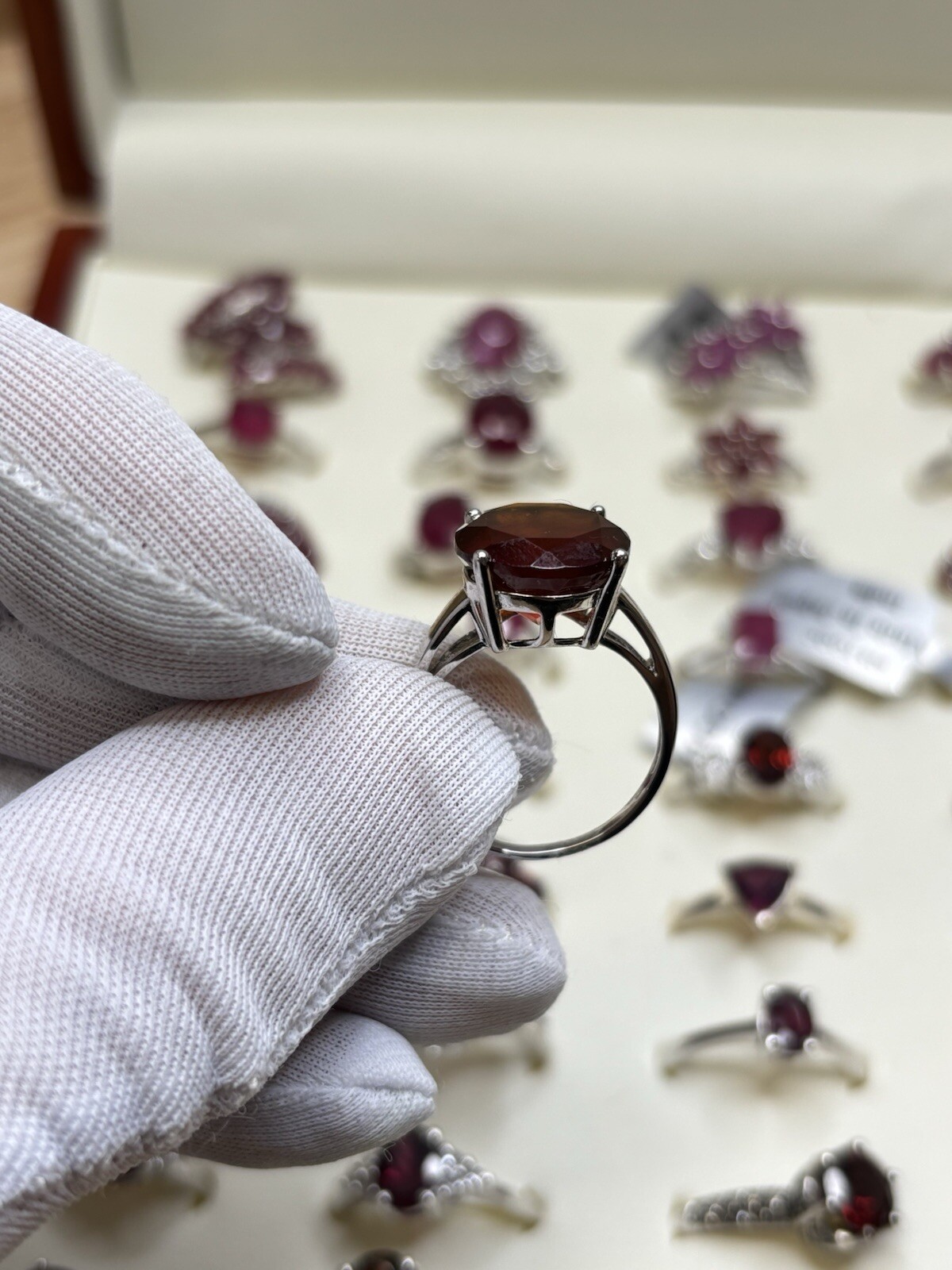 (50) .925 Sterling Silver Ring Lot! 171.8g Gemstones Garnet Ruby ...