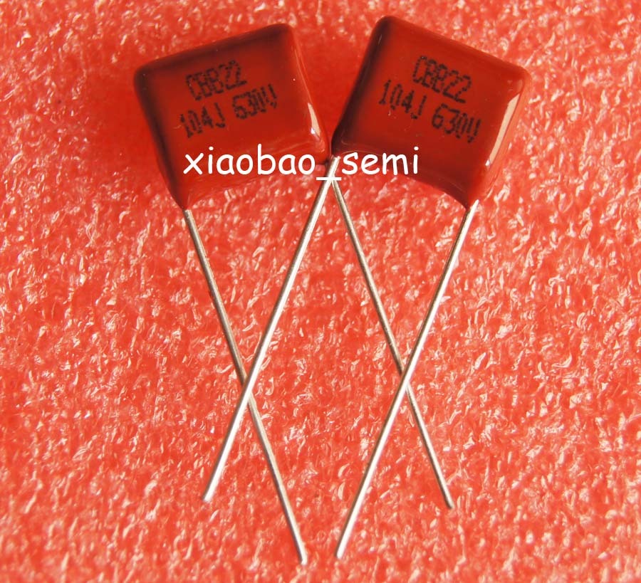 50PCS CBB Metallized Film Capacitor 0.1uF 104J 630V 100nF P=10MM | eBay