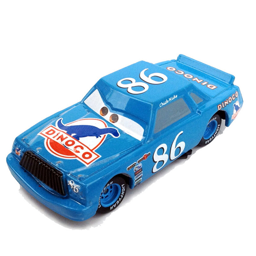 Diecast Model Car Disney Pixar Cars Blue Lightning McQueen Dinoco King ...