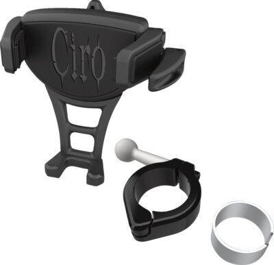 Ciro Constrictor Phone Holder w/ Black 1 1/8"-1 1/4" Handlebar Mount ...