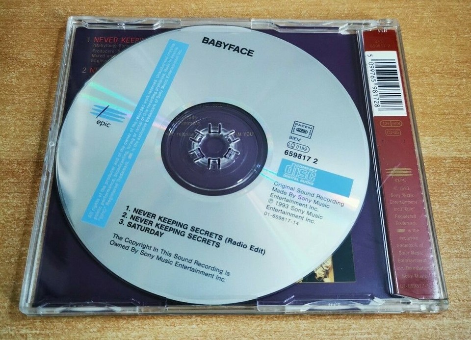 BABYFACE Never keeping secrets + Saturday RARE AUSTRIA CD SINGLE THE ...