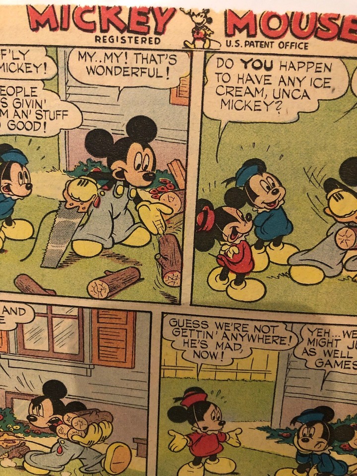 1939 Mickey mouse newspaper comic clipping. | eBay