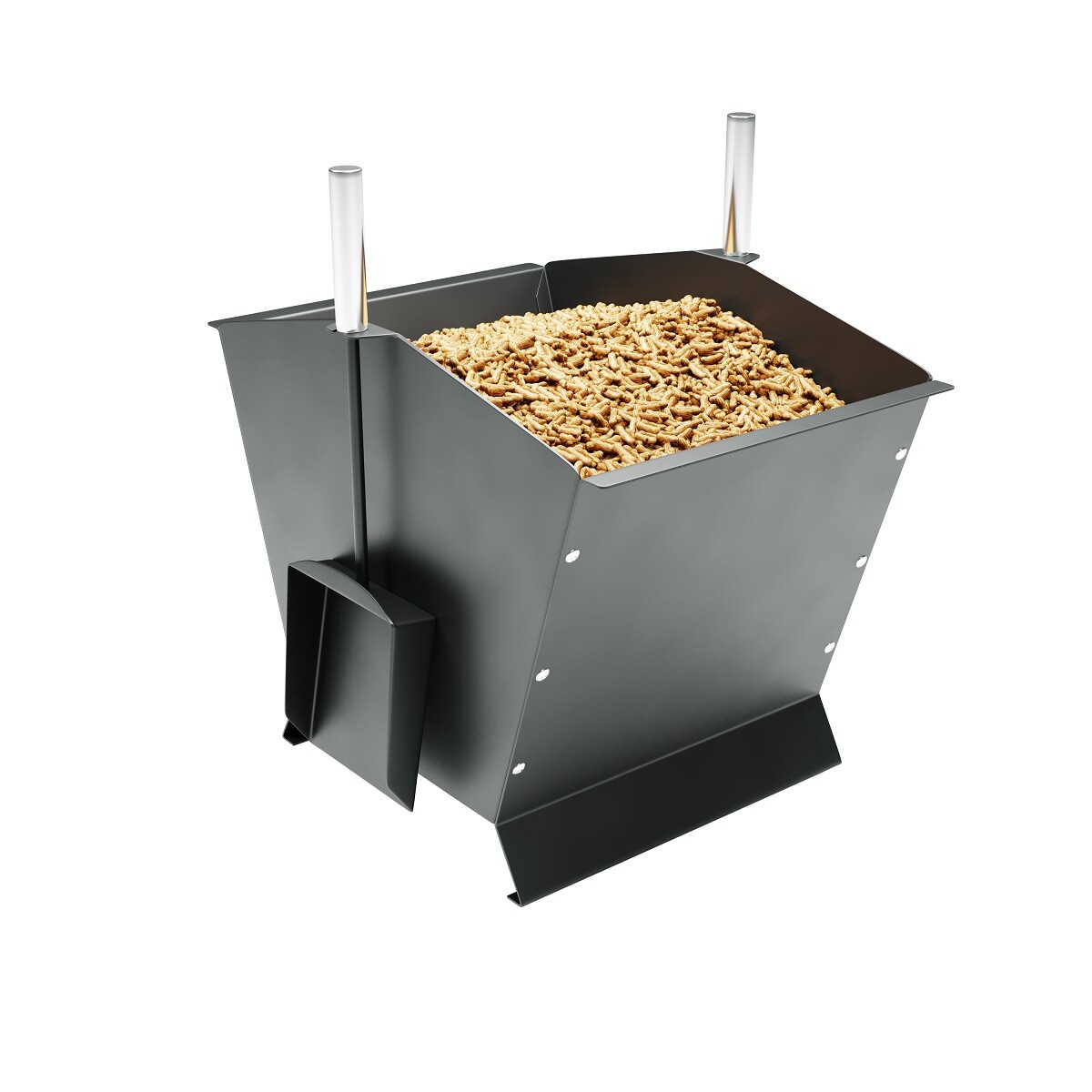 Anthrazit beschichtete Pelletbox Pelletsbehälter 3-teilig Holzkorb ...