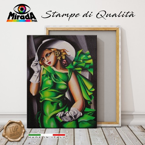 Peinture Tamara de Lempicka Fille En Vert Impression Toile Art | eBay