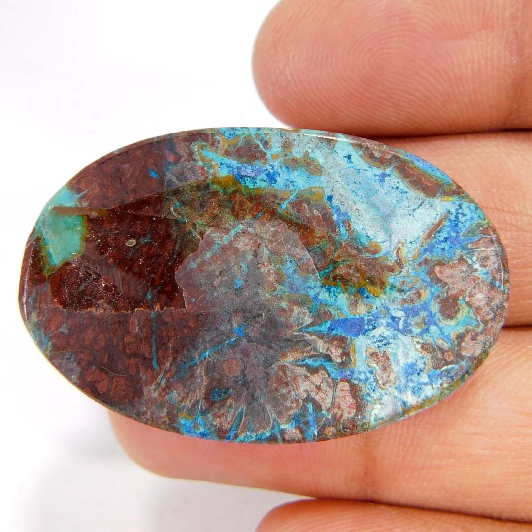 56.45Cts. 100% Natural Marvellous Azurite Oval Cabochon Loose Gemstone ...