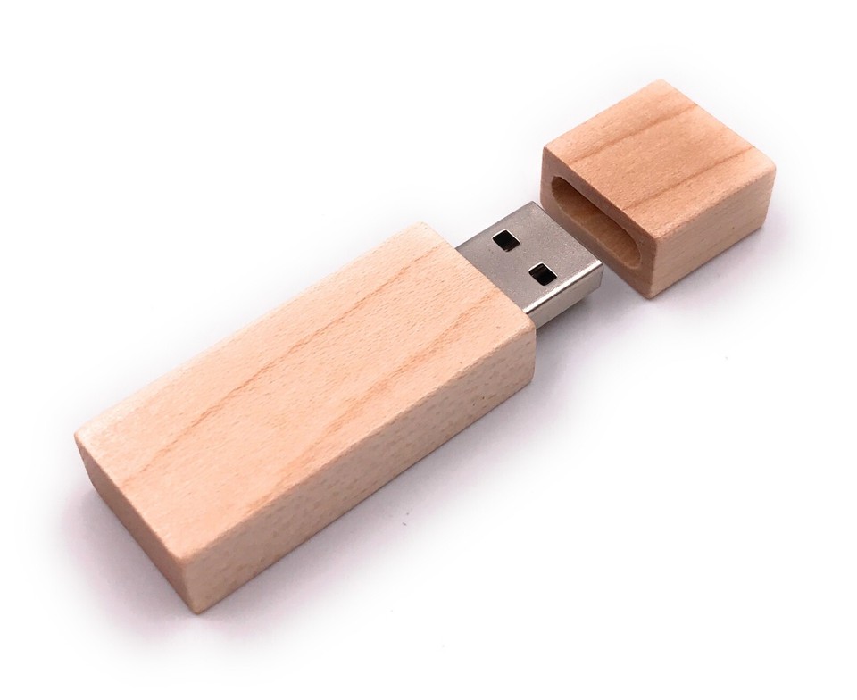 Wooden Funny USB Stick Rectangular Attachable Oak Various Capacities | eBay