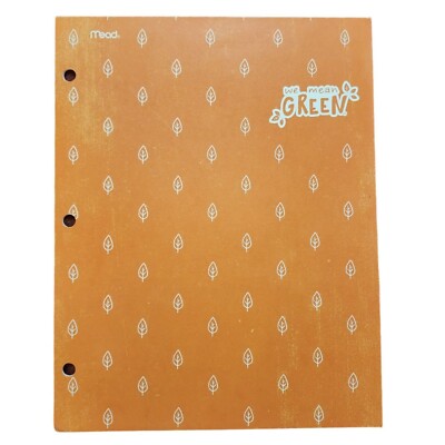 New Mead Five Star We Mean Green Recycled 2 Pocket Folders Orange Paper ...
