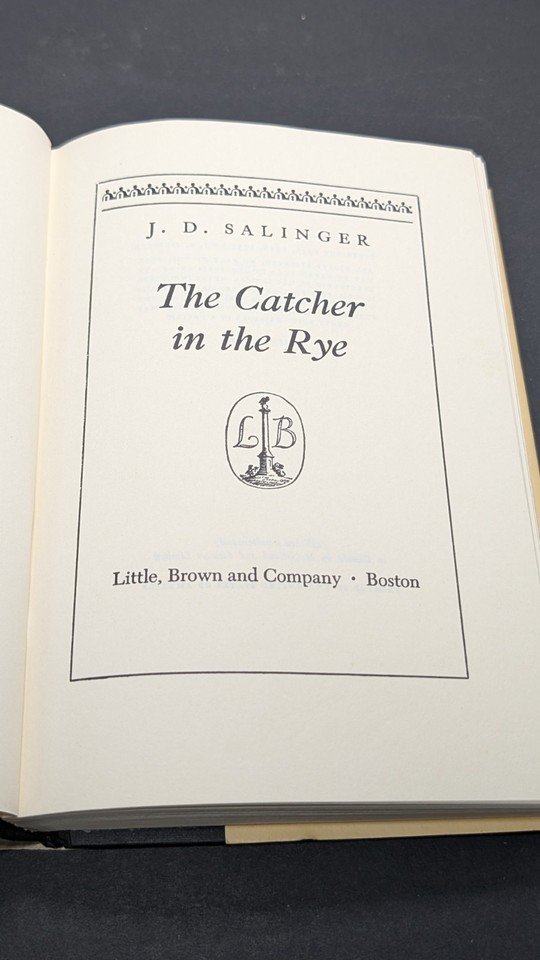 THE CATCHER IN THE RYE 1951 BOOK CLUB EDITION JD J.D. SALINGER ...