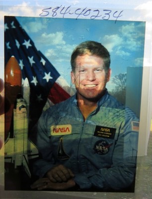 NASA Photo Transparency Positive 4 x 5" vtg '84 astronaut William Bill ...
