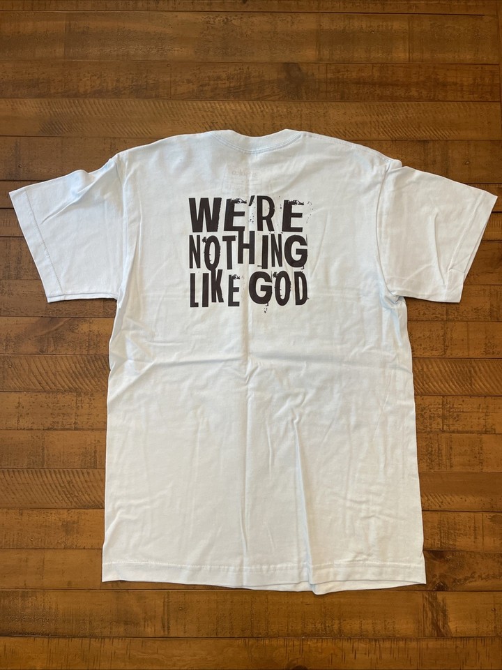 Trigun Wolfwood Preacher We’re Nothing Like God Blue Distressed Tshirt ...