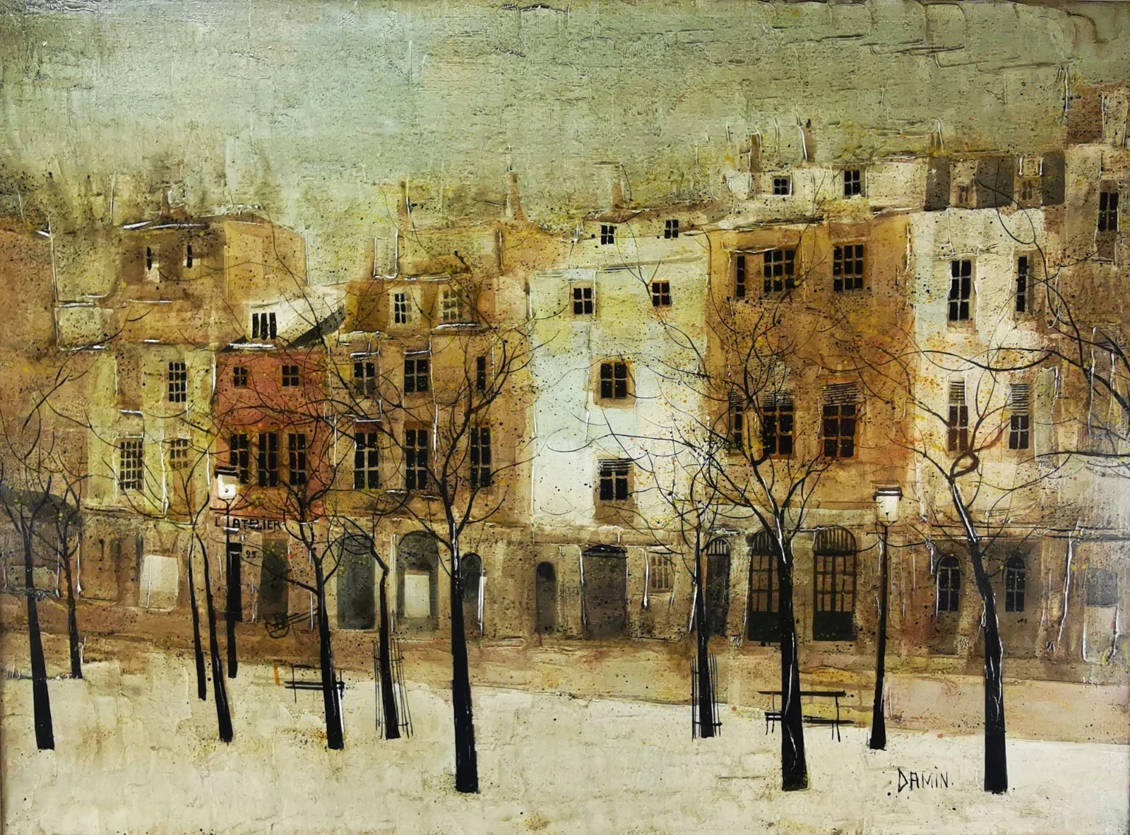 Georges DAMIN (1942 -) Oil on canvas - French Lyon School, 20th c. - 54 ...