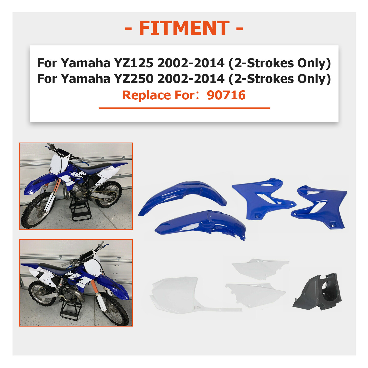 Restyle Plastic kit For Yamaha YZ125 YZ250 2002-2014 Replace 90716 2020 ...