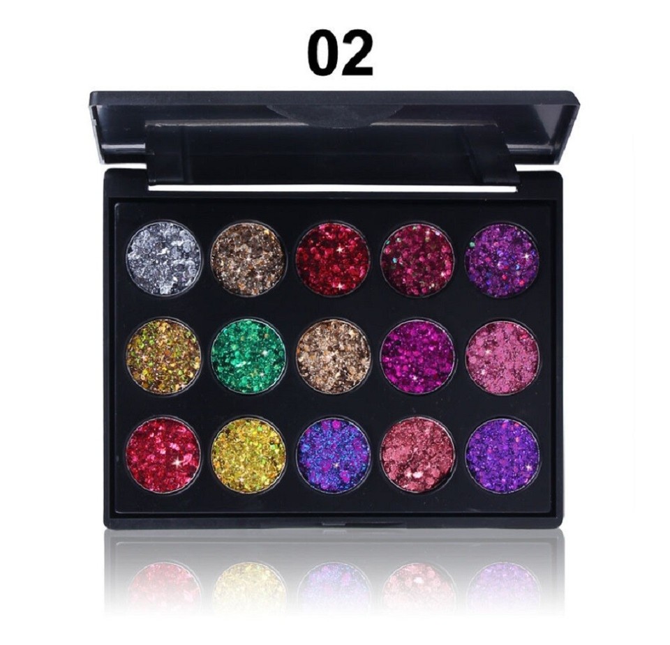 15-Color Matte & Shimmer Eyeshadow Palette – Glitter Eye Shadow Makeup ...