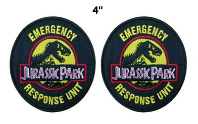 Jurassic Park Emergency Response Unit T-rex Logo Embroidered Patch iron ...