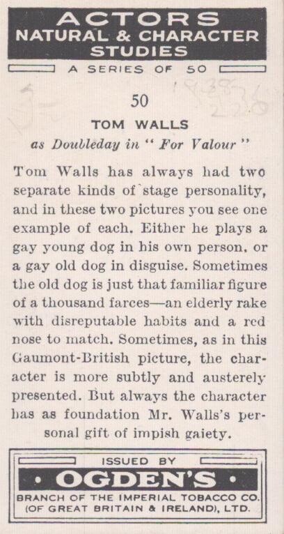 1938 - Ogden's - Actors Natural & Character Studies - #50 Tom Walls | eBay