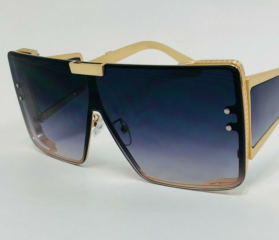 Men Women Sunglasses Designer Single Lens Oversized Large Shades Square ...