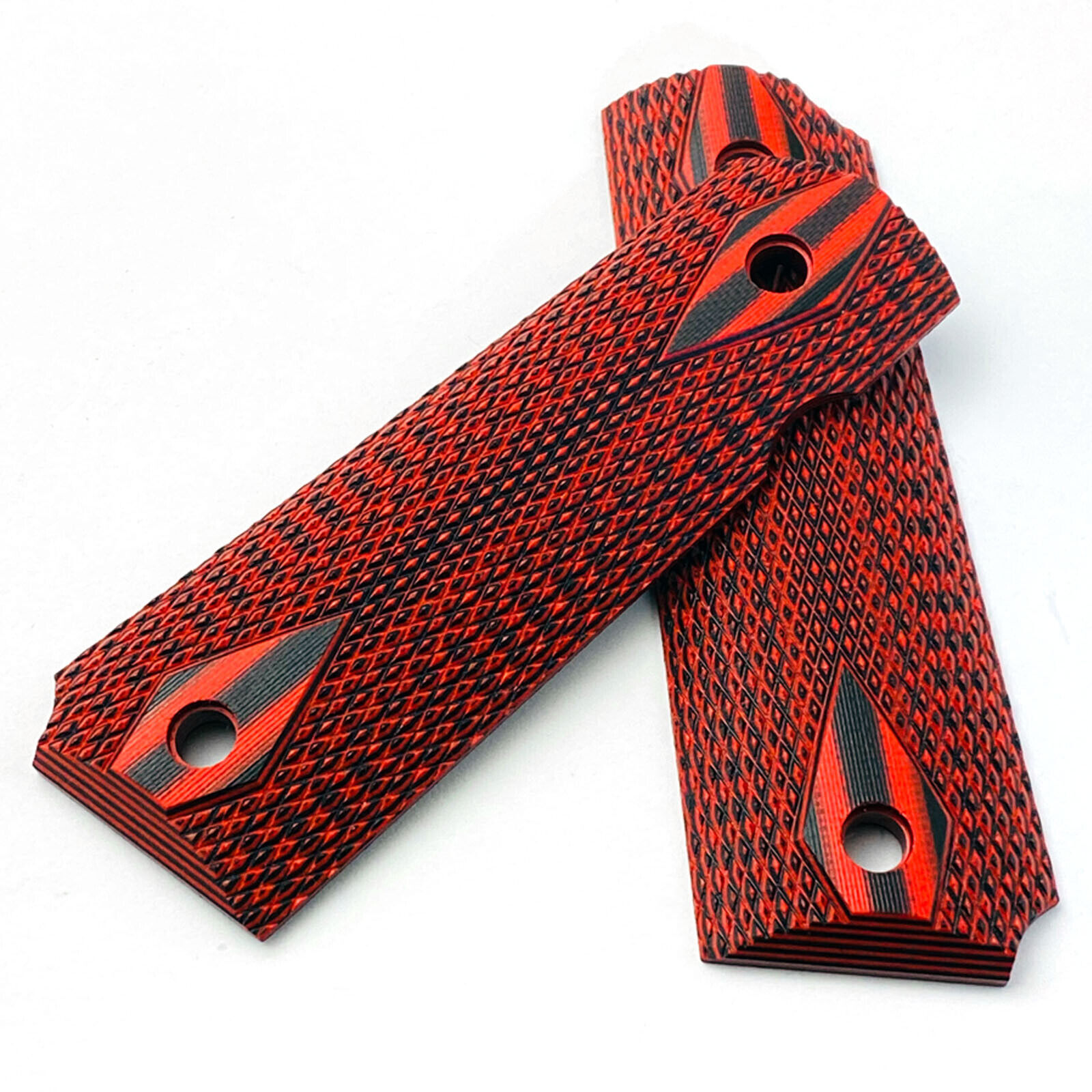1 Pair Tactics 1911 Grips Red G10 Handle Patch Material Custom CNC ...
