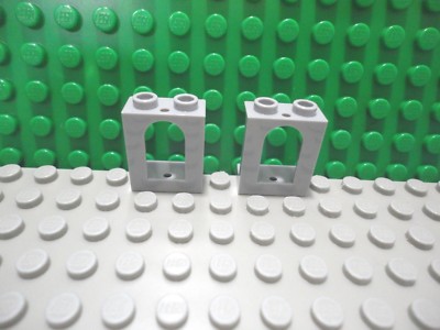 Lego 2 Light Bluish Gray 1x2x2 window frame arched NO lens train NEW | eBay