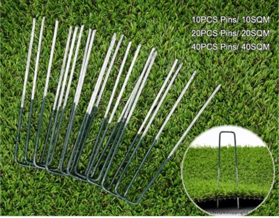 GREEN METAL GROUND PINS GARDEN MEMBRANE PINS FABRIC HOOKS PEGS STAPLES ...