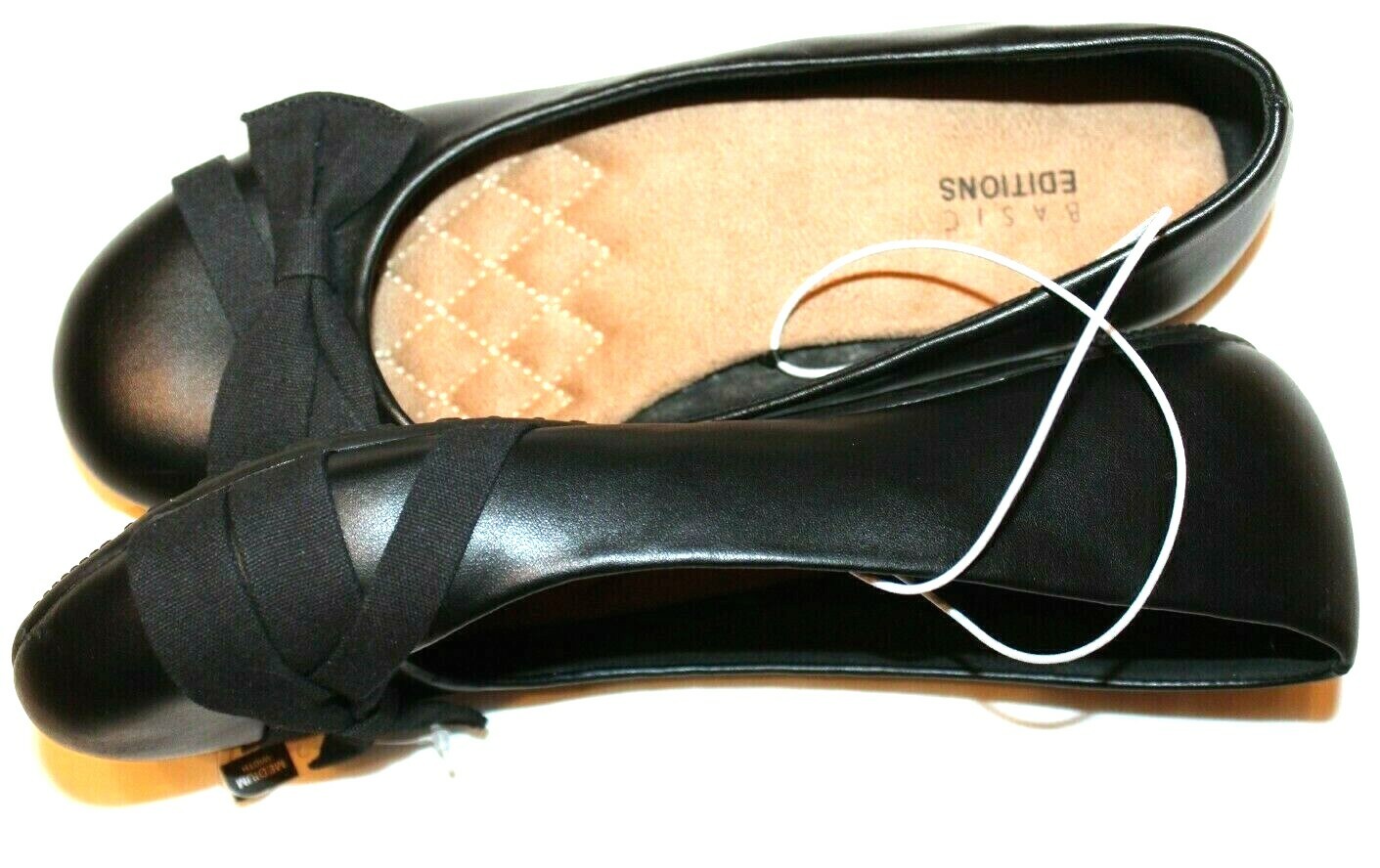 Basic Editions Women's Nadine Black Ballet Flat Shoes 6-7.5 Med or Wide ...