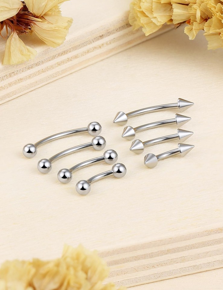 Eyebrow Piercing Jewelry Surgical Steel Vertical Labret Lip Jewelry ...