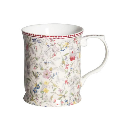 COFFEE TEA MUG BONE CHINA WILLIAM KILBURN FLORAL SPRING FLOWERS DESIGN ...