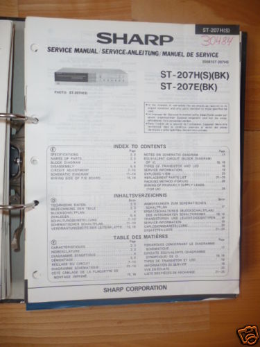 Manuel de Service Sharp ST-207H Tuner, Original | eBay