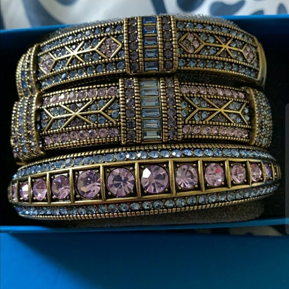 Heidi Daus "Everyday Elegance" 3-piece Crystal Bangle Bracelet Set M/L ...
