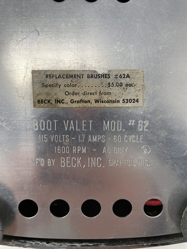 Vintage Chrome Boot Valet /Polisher Model #62 With Original Brush Belk ...