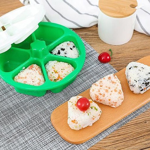 6 Holes Sushi Mold Onigiri Rice Ball Food Press Triangular Sushi Maker ...