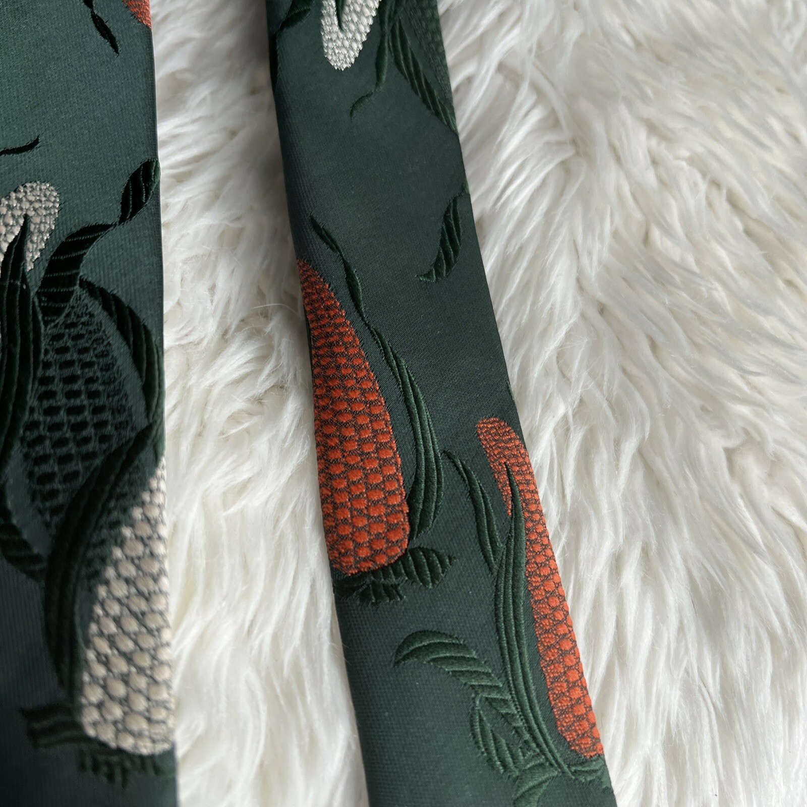 1960’s Corn Tie Men's Vintage Wide 4” Art Deco Polye… - Gem