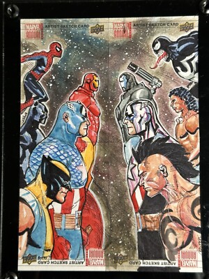 2020-21 Marvel Annual Wolverine Venom Ironman 4 Piece Puzzle Sketch By ...