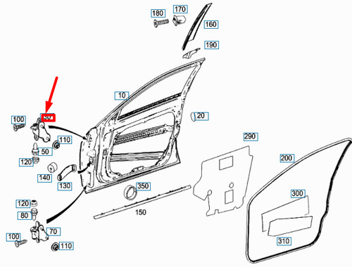 NEU MERCEDES-BENZ C W204 VORDERE LINKE TÜR OBERSCHARNIER A2047201537 ...